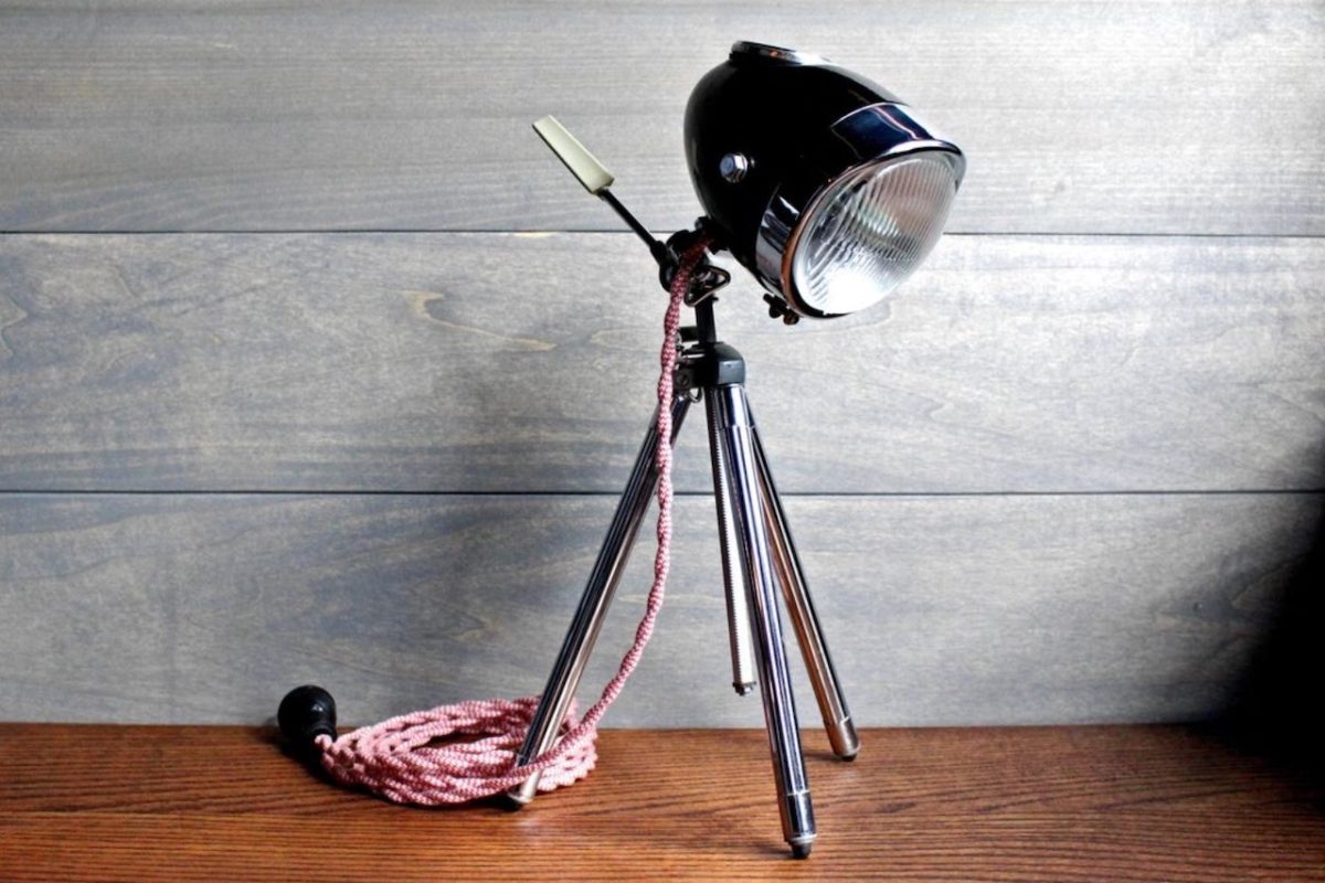 The Modern Weld, vintage moto headlights tranformed