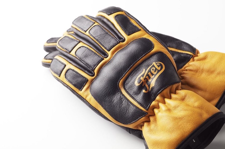 Vintage-inspired Yellow and Tan, Retro Motorcycle Gloves